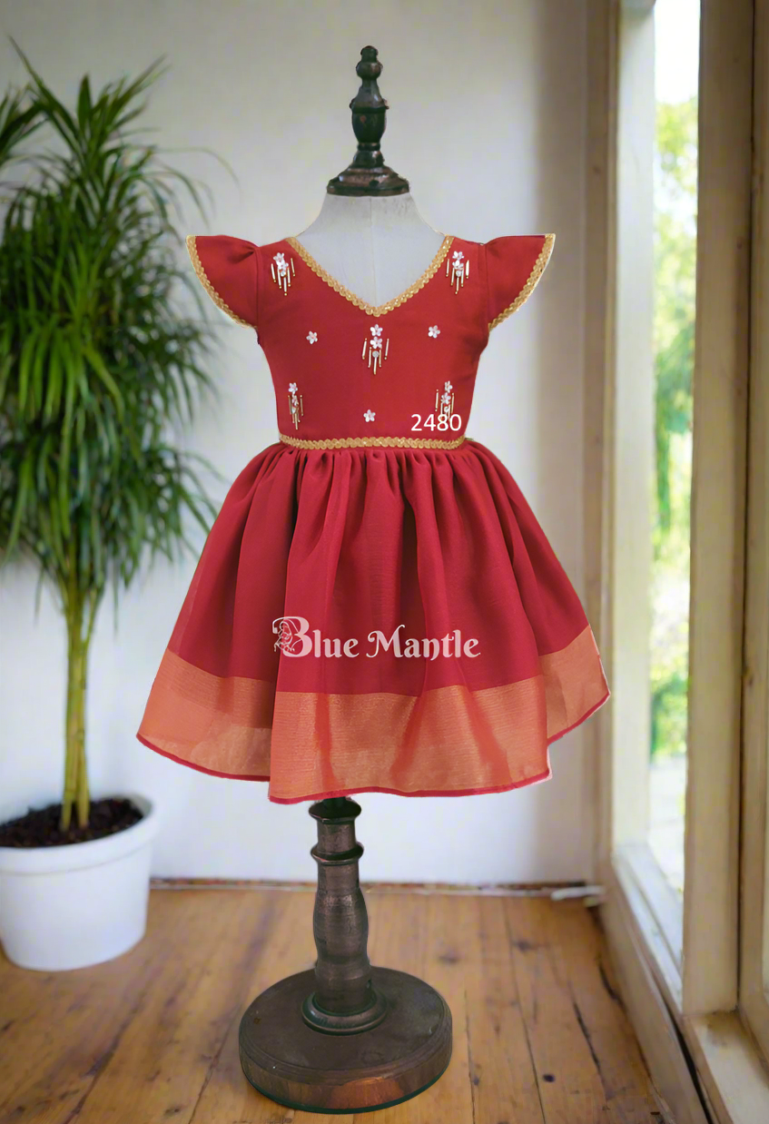 2480 Ready to Dispatch: "ChenKallu" Blooming Baby Frock – Blue Mantle Store